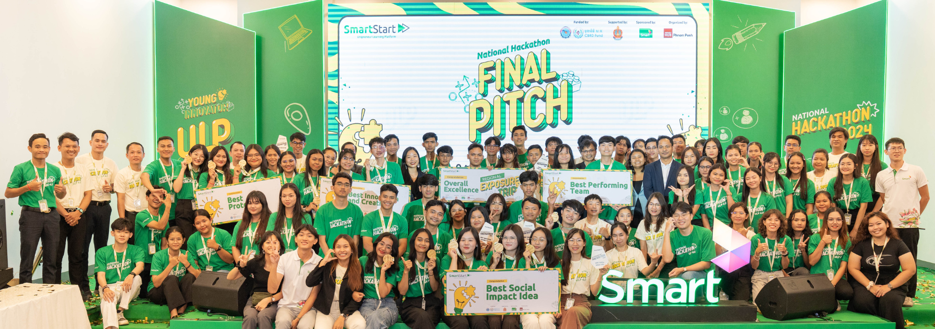 សហគ្រិនវ័យក្មេងបង្ហាញសមត្ថភាព និងគំនិតអាជីវកម្មនៅលើឆាក SmartStart ULP National Hackathon 2024 ...